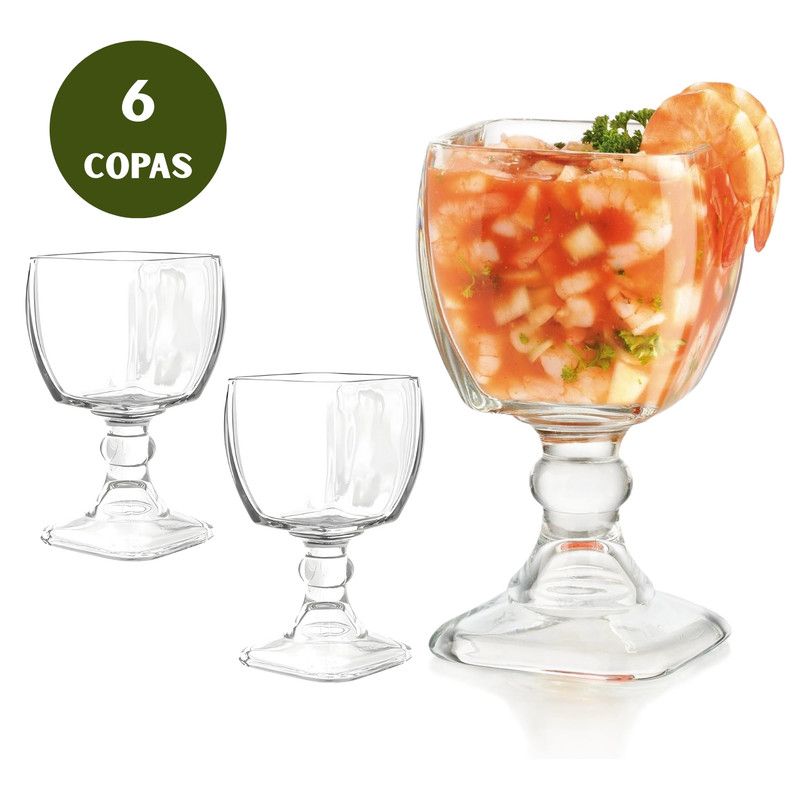 Set 6 Copas Suprema Chabela 610ml Crisa Vidrio Resistente PENTHA ...