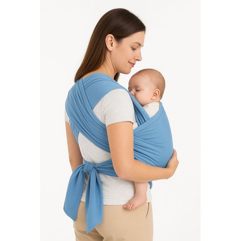 FULAR ERGONÓMICO DE ALGODÓN PARA BEBÉ COLOR CELESTE BABY NANYS ...