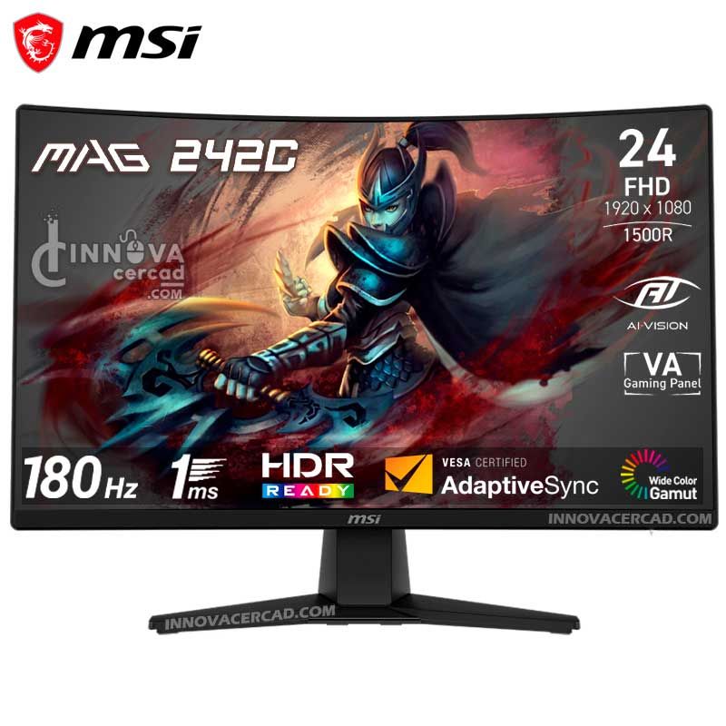 Monitor MSI MAG 242C 24 Full HD Curvo 180hz 1ms Adaptive Sync MSI | falabella.com