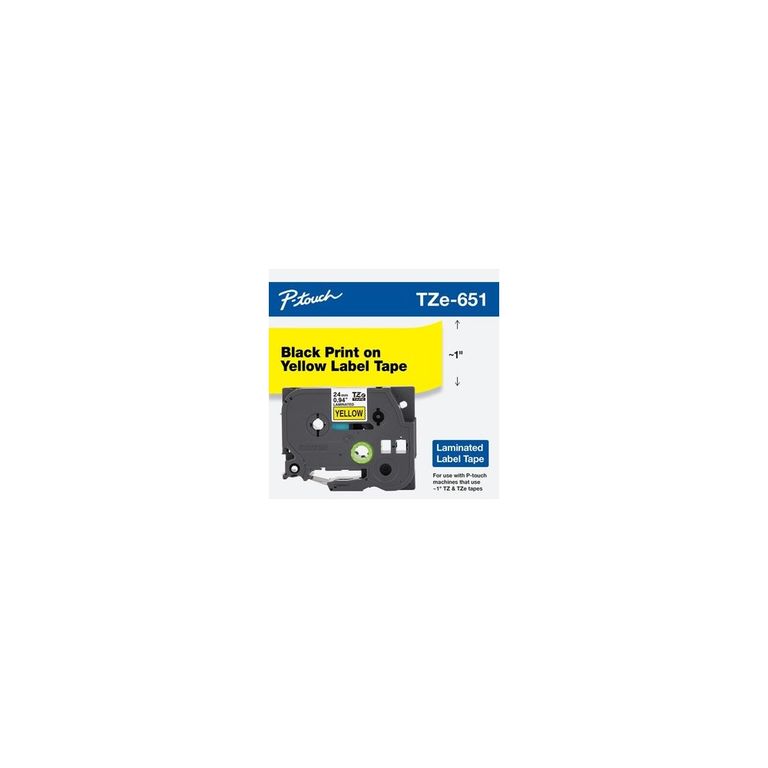 Cinta laminada Brother TZe651 24mm x 8m - Etiquetas negras sobre fond ...