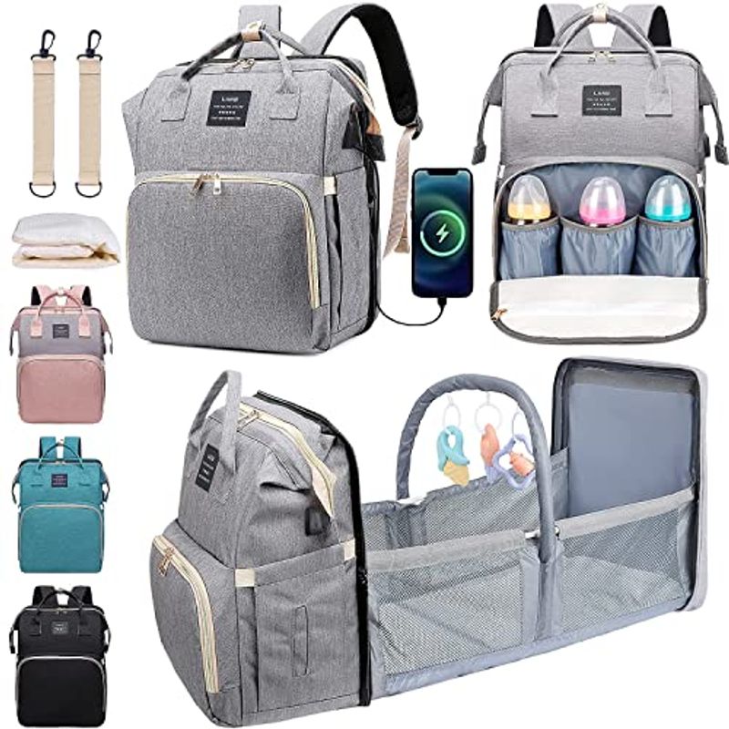 MOCHILA PAÑALERA CUNA 3 EN 1 CON PORTA SONAJA GENERICO | falabella.com