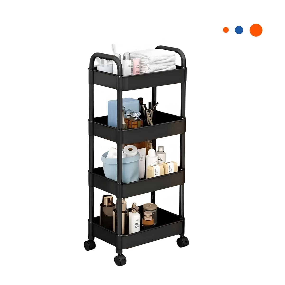 Estante con Ruedas y Asas de Metal en Color Negro GENERICO | falabella.com