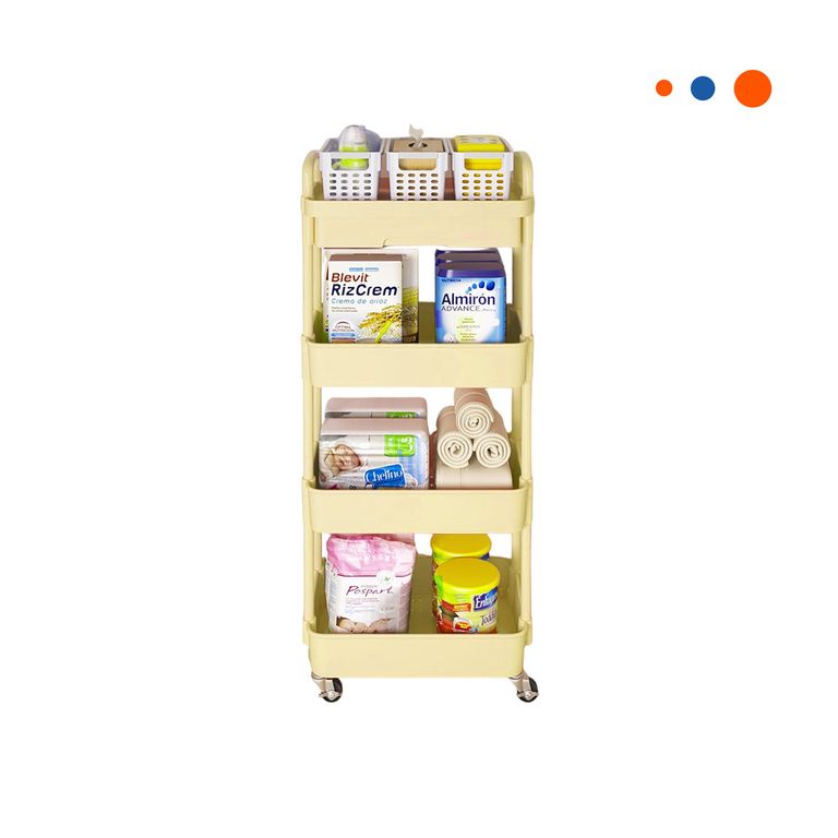 Pack2 Estante con Ruedas y Asas de Metal en Color Amarillo GENERICO ...