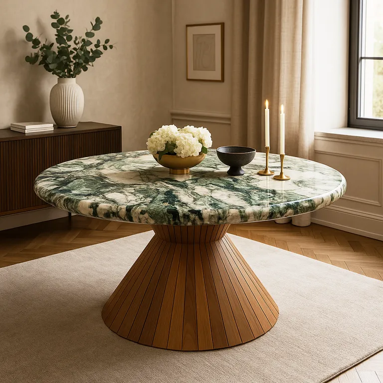 Mesa de Comedor de Mármol Roccia Di Bosco Redonda 100cm Noel Deco NOEL ...