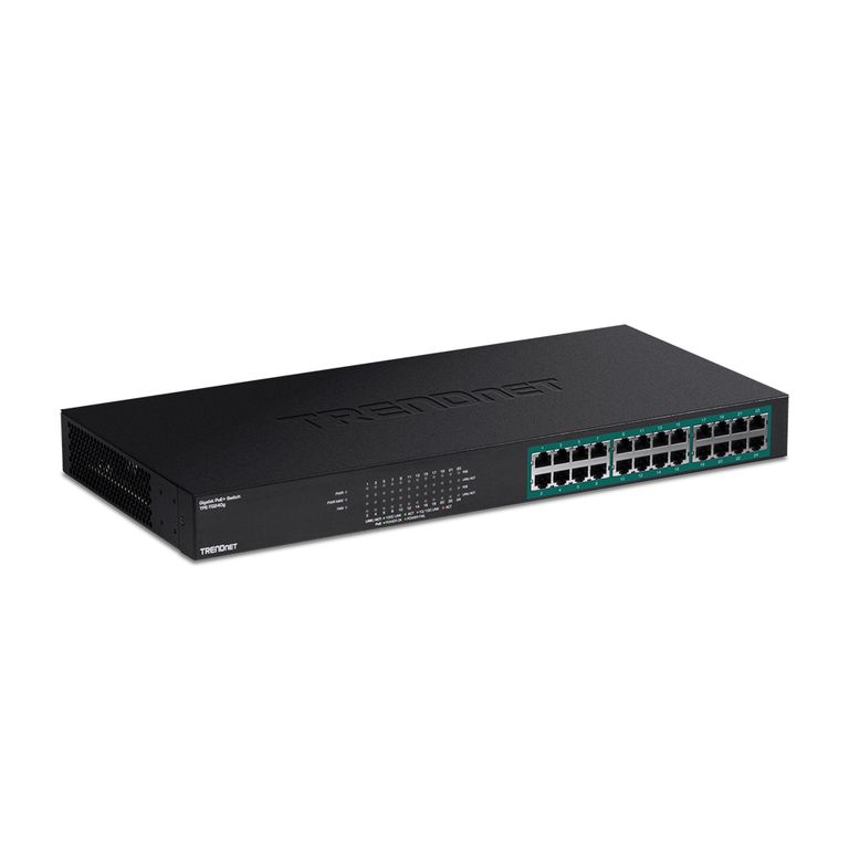 Switch Gigabit TRENDnet 24 Puertos PoE+ 2 SFP Ideal para Redes RACK ...