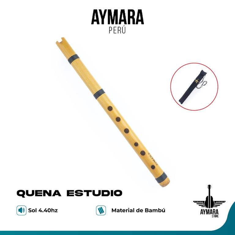 Aymara Quena estudio afinación en Sol 4.40 hz incluye funda GENERICO ...