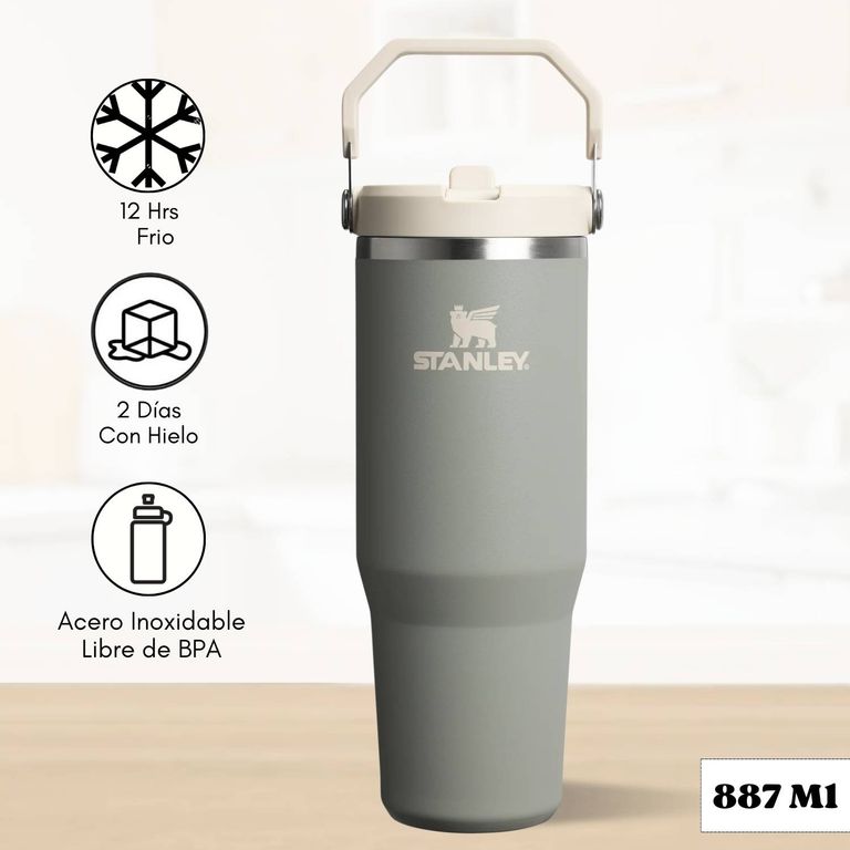 Flip Straw Tumbler Sage Grey Stanley 887 Ml STANLEY | Falabella Perú