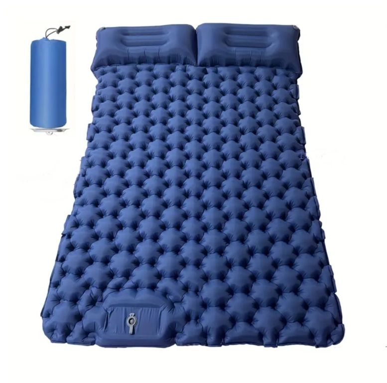 Colchoneta Camping Cabecera Incorporada 2 Personas Azul GENERICO ...