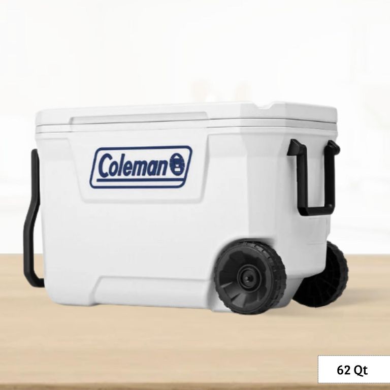 Cooler Blanco Marine con Asa y Rueda Coleman 58 Litros 62 QT | Sodimac Perú