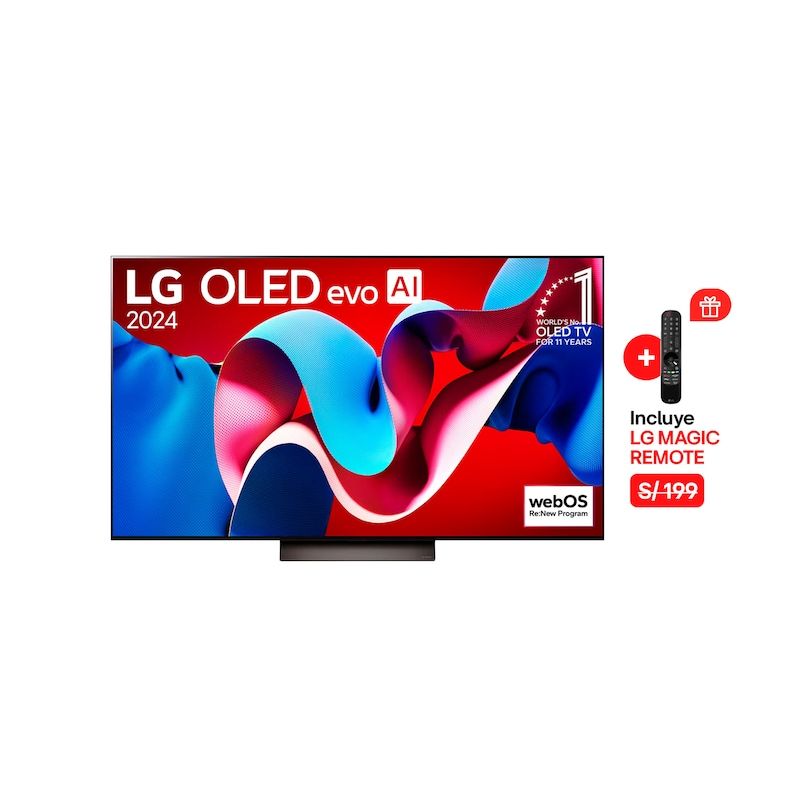 TELEVISOR 65 LG OLED EVO C4 4K UHD Smart TV WebOS ThinQ AI OLED65C4PSA ...