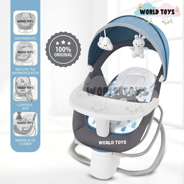 Mecedora Plegable Eléctrica para Bebés «DOLLY II» Blue | Sodimac Perú