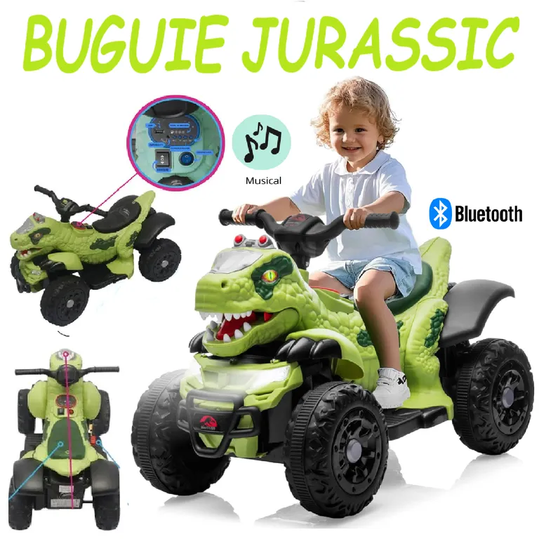 Nuevo Buguie a Bateria Jurassic con Bluetooth -Verde GENERICO ...