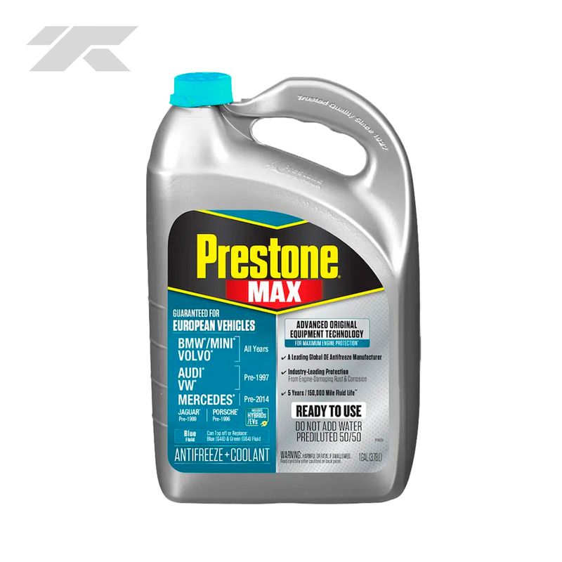 Refrigerante y Anticongelante Prestone Max 50% Vehículos Europeo Azul ...