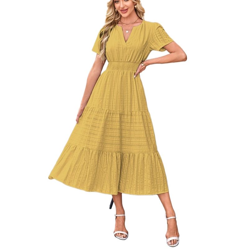 Vestido Mujer Casual Versátil y Cómodo Amarillo GIOIO | falabella.com