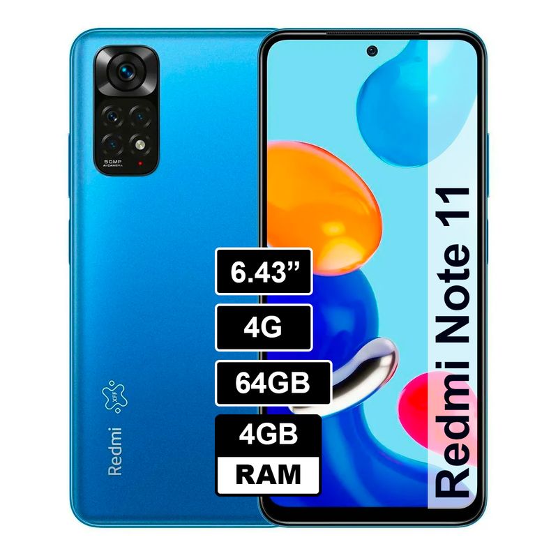 xiaomi Redmi Note 11 4GB 64GB Azul XIAOMI | falabella.com
