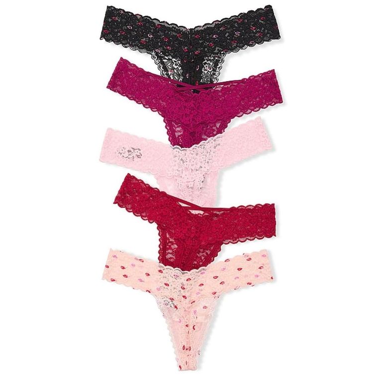 Calzon Hilo Pack 5 Besos Encaje Victorias Secret VICTORIA'S SECRET ...