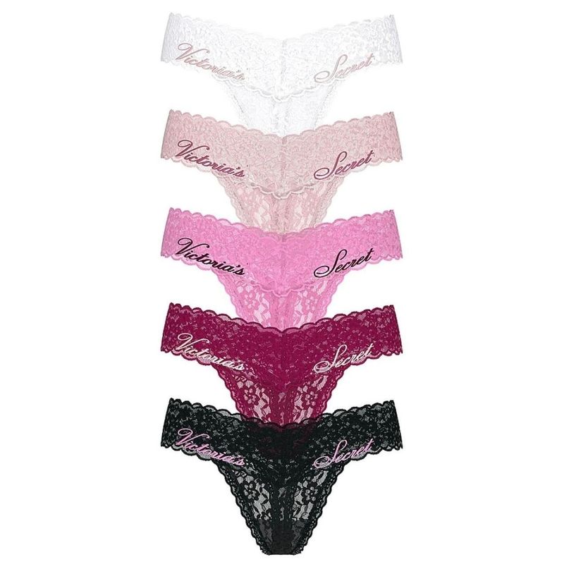 Calzón Hilo Encaje Pack 5 Bordado Victorias Secret VICTORIA'S SECRET ...