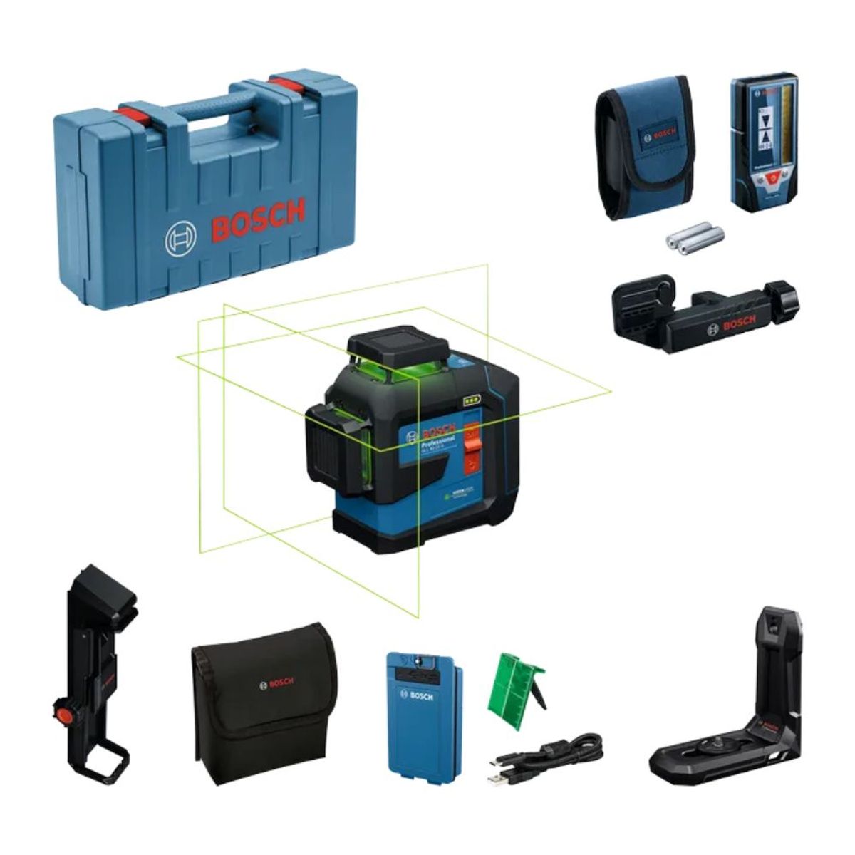 Nivel Láser Bosch Verde GLL 80-33 G 360° + Receptor + Bateria BOSCH ...
