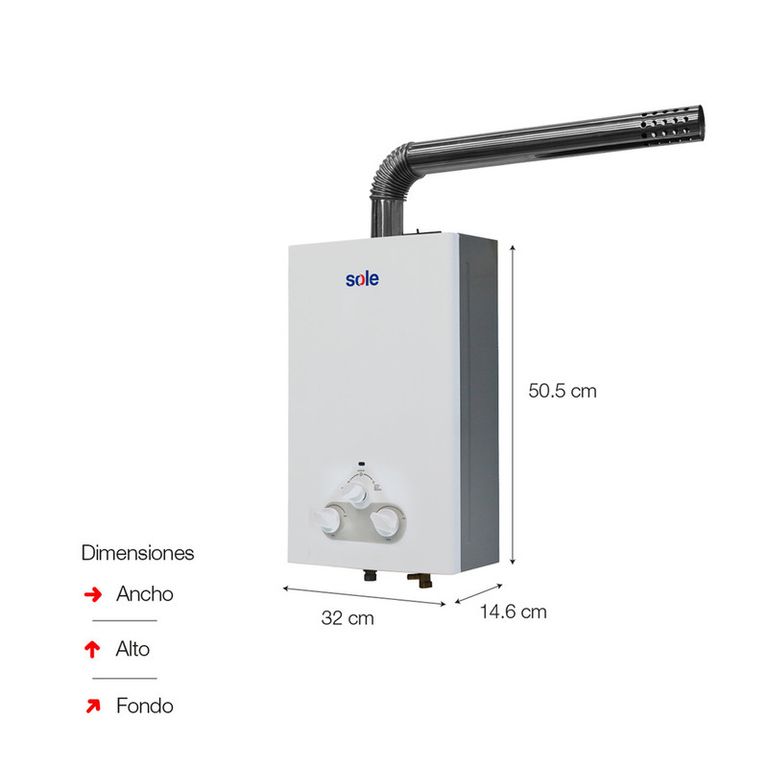 Calentador Instantáneo Sole Tiro Forzado Glp 10L CAcc | Sodimac Perú