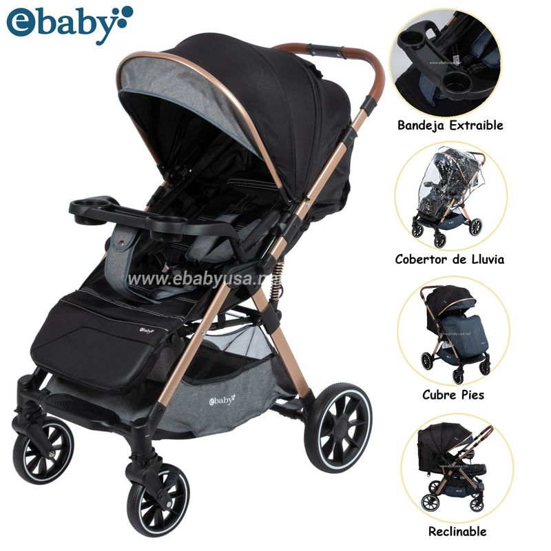 Nuevo Coche Mango Reversible Ebaby Min -Negro EBABY | falabella.com