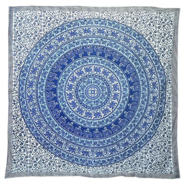 Mandala Manta para Playa Aruba Color Blanco con Azul y Celeste de ...