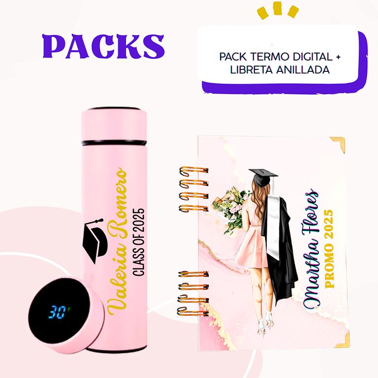 Matix Regalo Personalizado - Graduación - Libreta + Termo de Color ...
