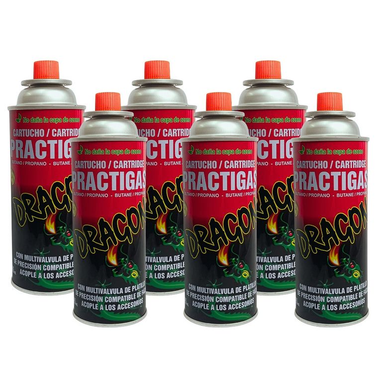 Gas Butano Ultra Refinado 485ml Larga Duración - 6 Unid DRAGON ...
