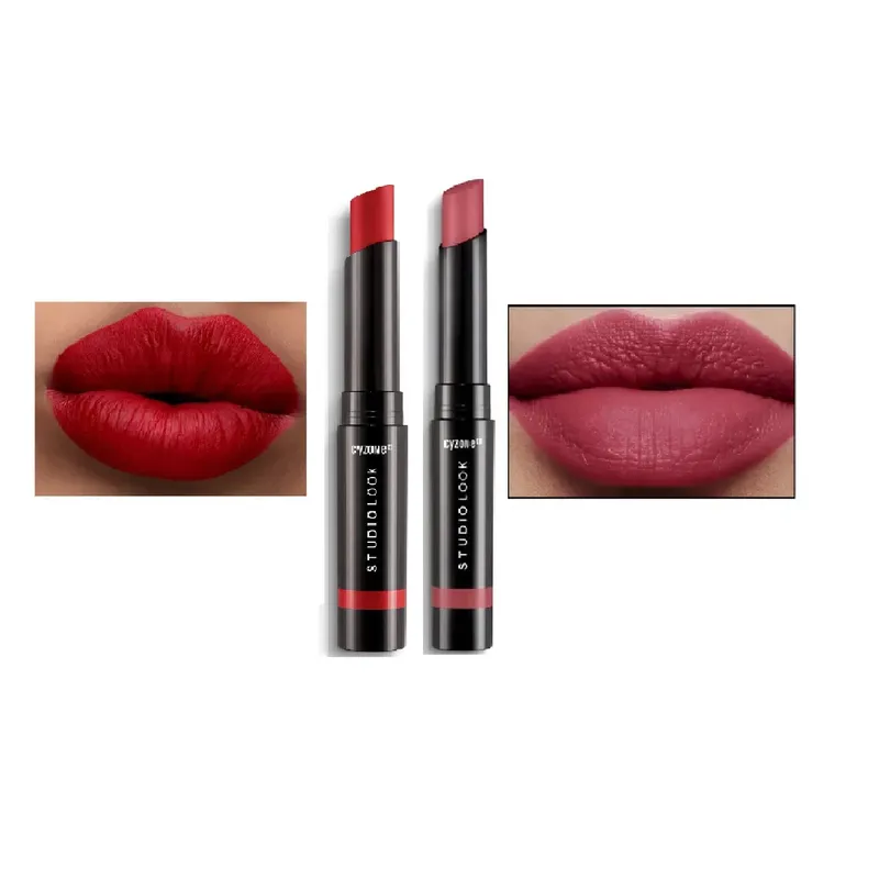 Labial en Barra Deep Red y Burn Nude Supermate Lips Studio Look 2 g ...
