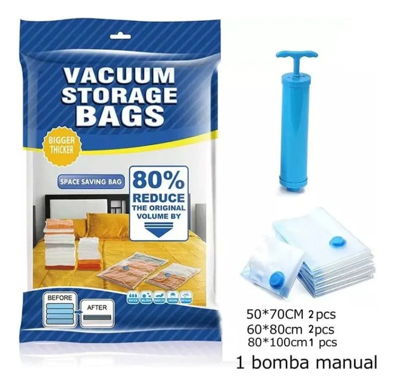 PACK x6 BOLSAS AL VACIO MAS INFLADOR SUCCIONADOR OEM | falabella.com