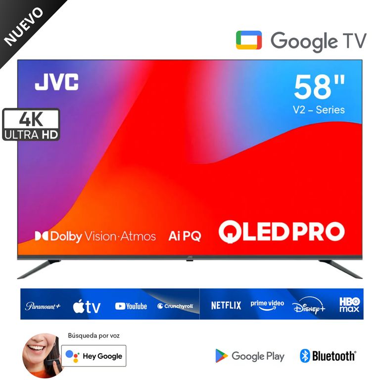 Televisor JVC 58" QLED PRO Google TV 4K 58KM858 2025 JVC | falabella.com