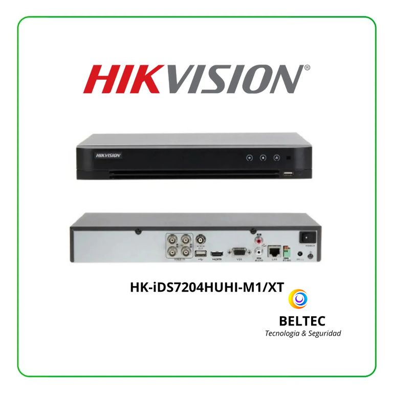 DVR HIKVISION 4CH ACUSENSE 5MP HDMI 1HDD PN HK-IDS7204HUHI-M1XT ...