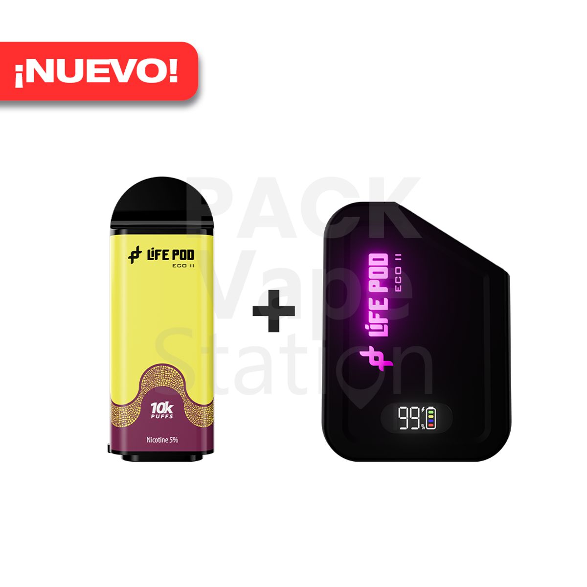 Pack Life Pod Eco II - 10000 Puffs - Passion Fruit Ice VAPE STATION ...