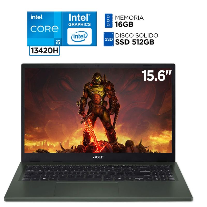 Laptop ACER Intel Core i5 13420H RAM 16GB SSD 512GB 13va Gen 15.6 FULL ...