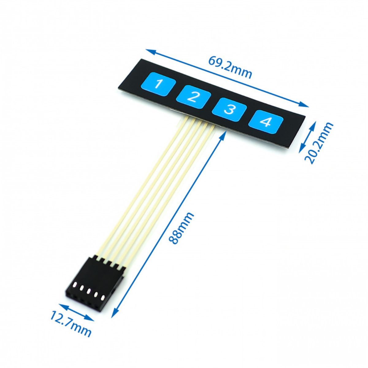 Teclado Matricial 1×4 de Membrana Panel Numérico Flexible para Arduino ...