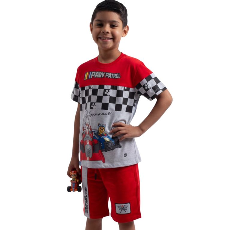 Bermuda Moda Niño Paw Patrol Rojo French Terry NICKELODEON | falabella.com