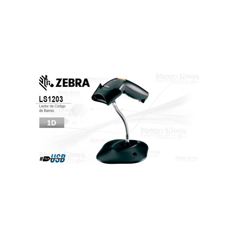 Lector de códigos de barras Zebra LS1203 1D láser USB compacto y ef ...