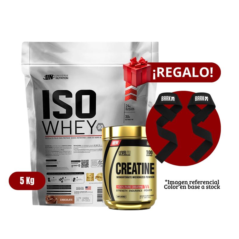 Proteína Iso Whey 5Kg Chocolate+Level Pro 250g+Straps UNIVERSE ...
