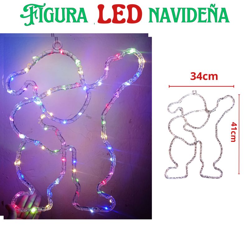 Luces de Navidad LED Navideña de Papá Noel Multicolor Decoración Grande ...