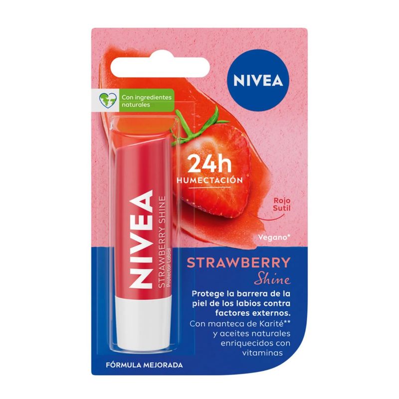 Bálsamo Labial Nivea Lip Care Strawberry 24h NIVEA | falabella.com