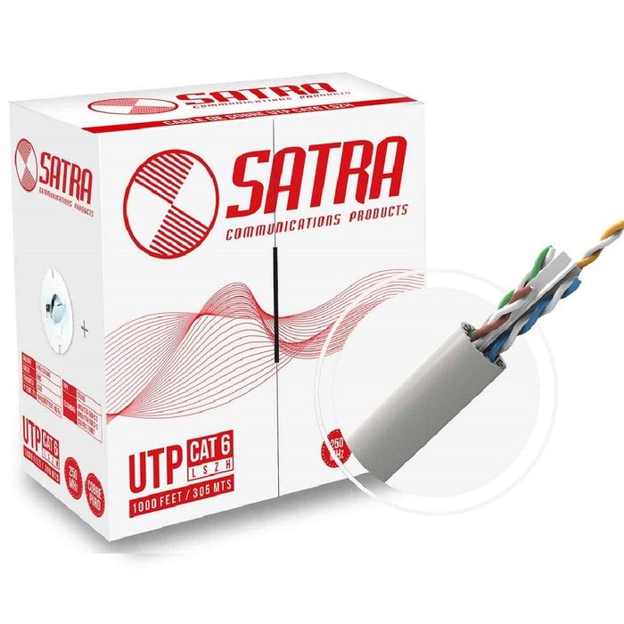 CAJA UTP CAT6 SATRA 305MTS SOLIDO COBRE GRIS LSZH-1 SATRA | falabella.com