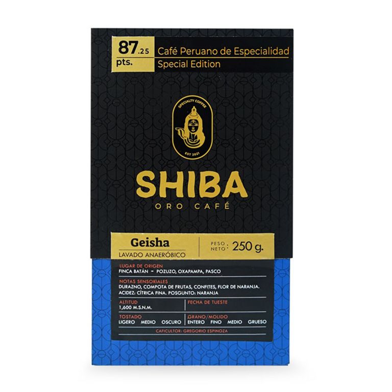 Café de Especialidad Geisha de Pozuzo Grano Entero SHIBA 250 g GENERICO ...