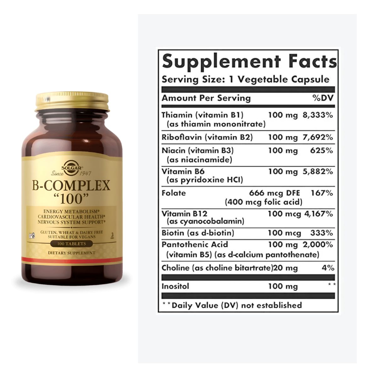 B-COMPLEX 100 Solgar Complejo B - 100 cápsulas SOLGAR | falabella.com