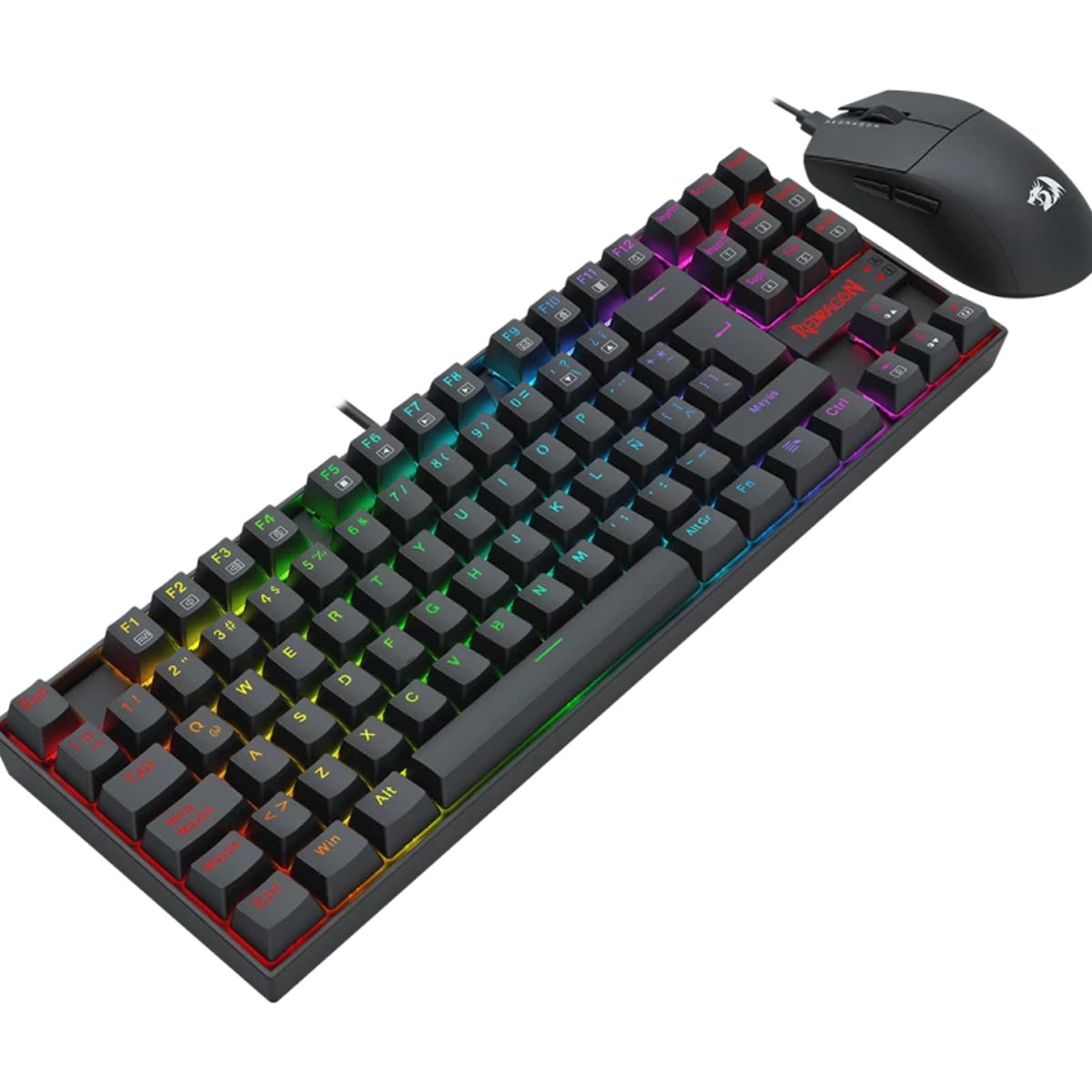 Combo Redragon S145-SP Teclado KUMARA RGB Spanish Red Switch + Mouse ...