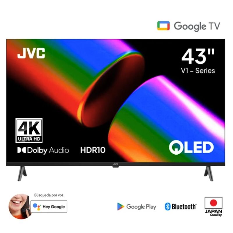 TELEVISOR JVC 43 QLED UHD 4K GOOGLE TV LT-43KB758 SMART TV GENERICO ...