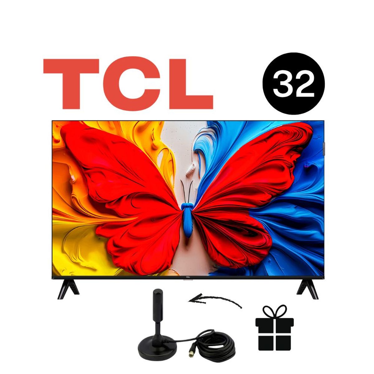 TELEVISOR TCL 32 QLED SMART TV FHD NEGRO + REGALO ANTENA DIGITAL MOD ...