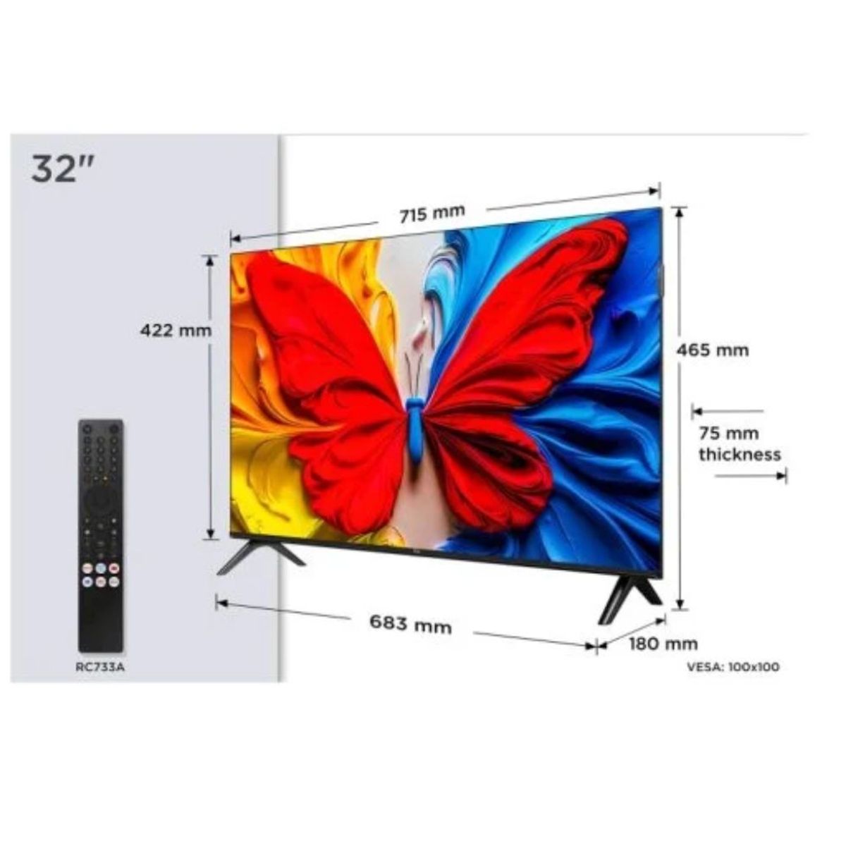 TELEVISOR TCL 32 QLED SMART TV FHD NEGRO + REGALO ANTENA DIGITAL MOD ...