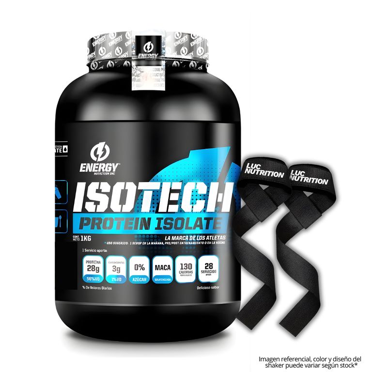 Isotech Proteina Isolatada Energy Nutrition 1 kg - Chocolate + Straps ...