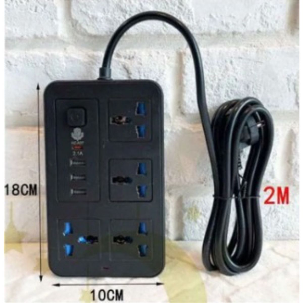 Enchufe Tomacorriente Múltiple Universal 4 Tomas + 3 Puertos USB + 1 ...