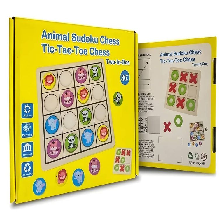 Sudoku de Madera con Animales y Tres en Línea para Niños GENERICO ...