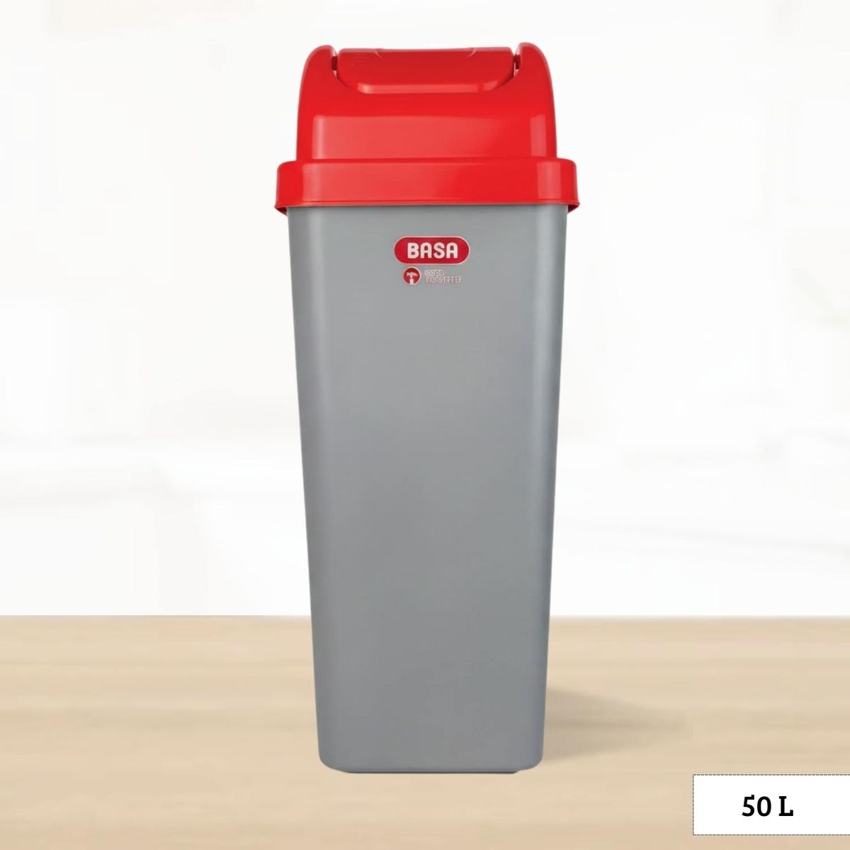 Papelera de Polipropileno Vaivén Elite Pro Basa Rojo 50 Litros BASA ...